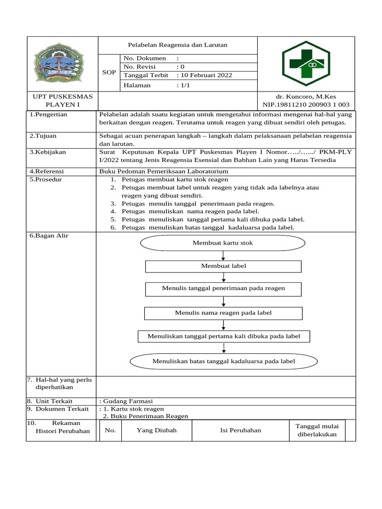 3.9.1.2.6 SOP Pelabelan | PDF