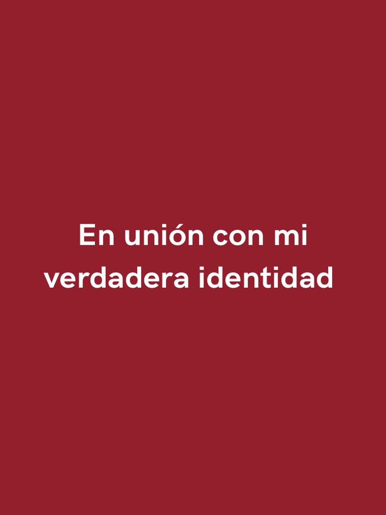 La Union Con Mi Verdadera Identidad | PDF