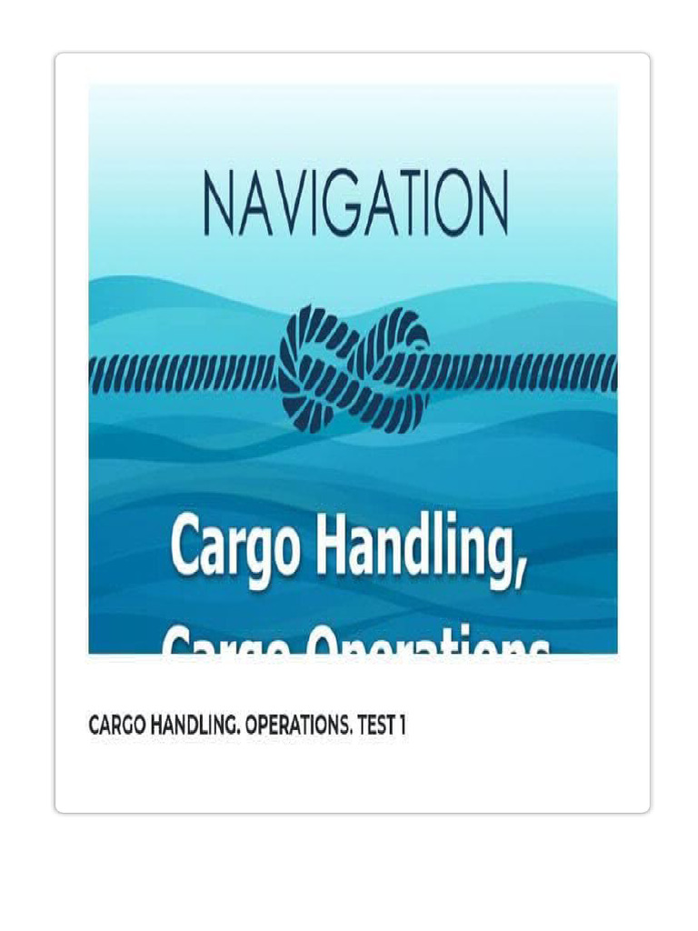 Cargo Handling operation Test 1 | PDF