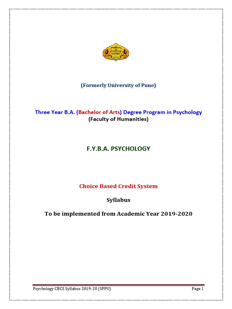FYBA Psychology 2019 - 15.072019 | PDF | Psychology | Attitude (Psychology)