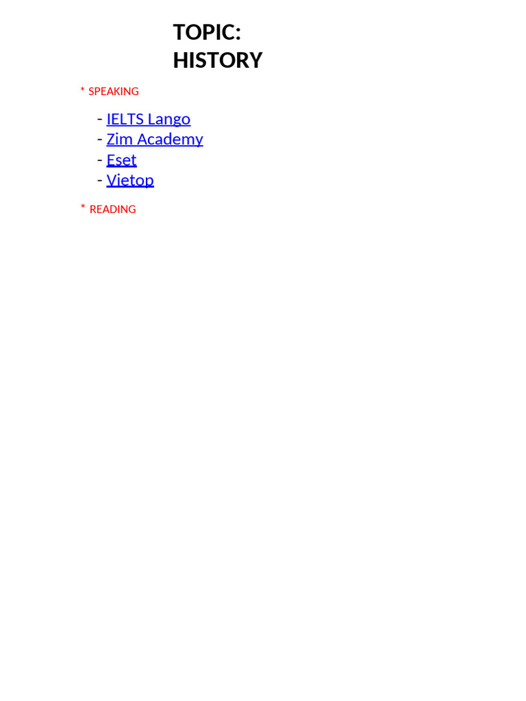 Topic History | PDF