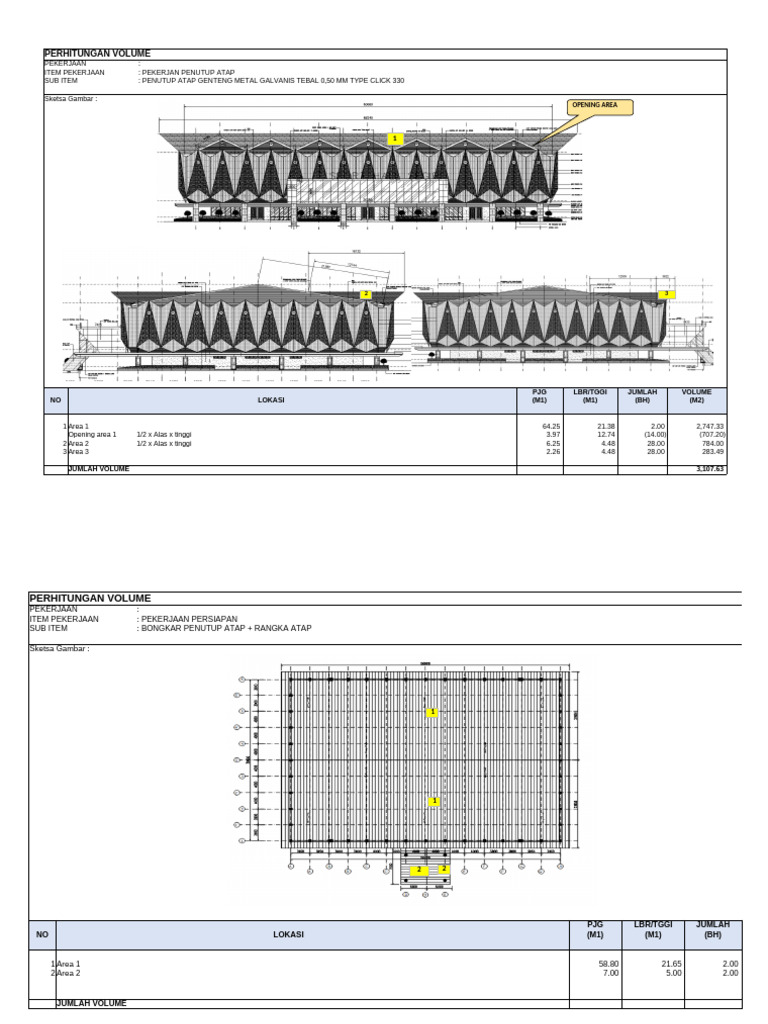 RAB GOR Segiri E3 Rangka Atap Magna System Pagu 36 M 15% Ok | PDF