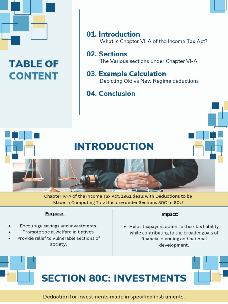 Income Tax Act Chapter VI-A Deductions Guide | PDF | Tax Deduction | Taxes