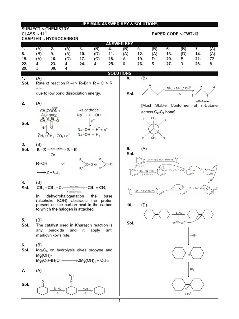 12-Hydrocarbon Solution | PDF | Molecules | Physical Chemistry