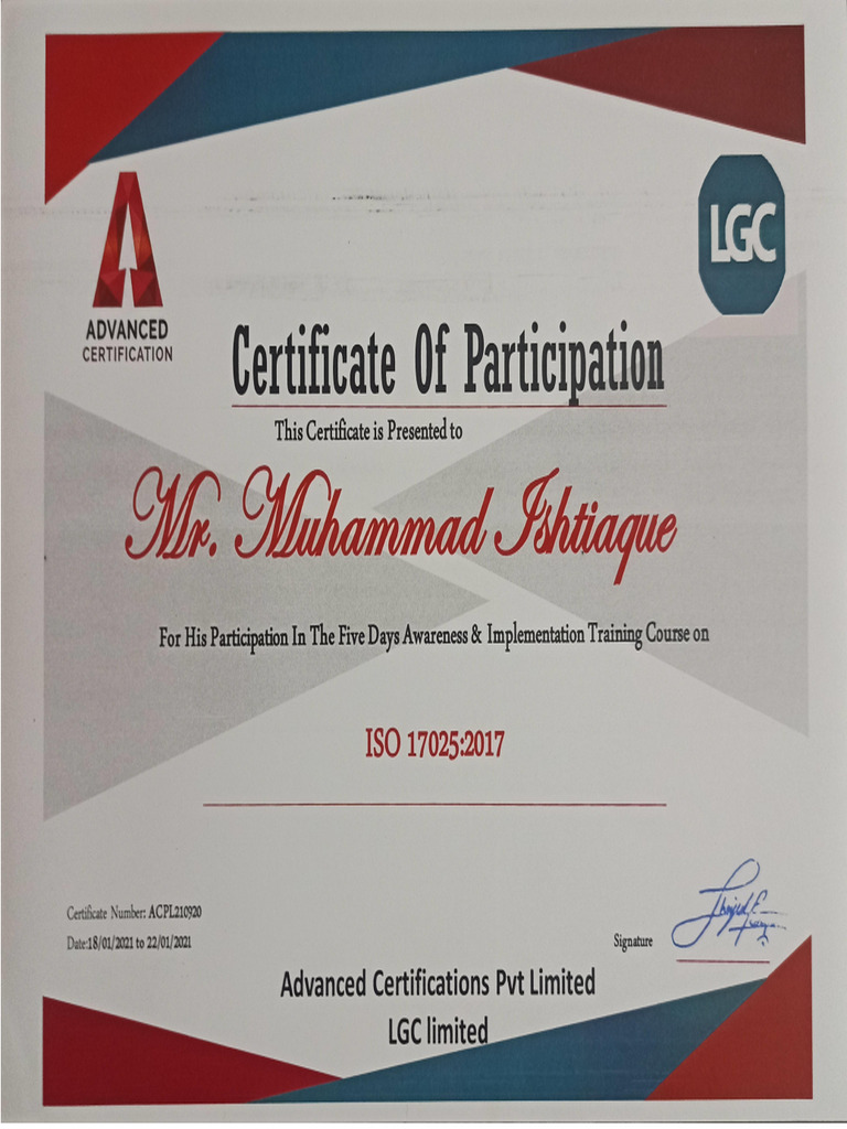 Training Certificates | PDF