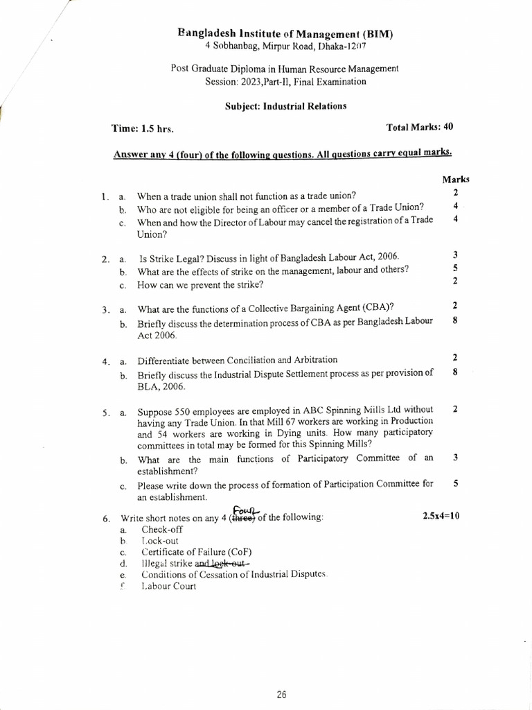 2.PGDHRM Part-2 Previous All Question | PDF | Strike Action | Employment