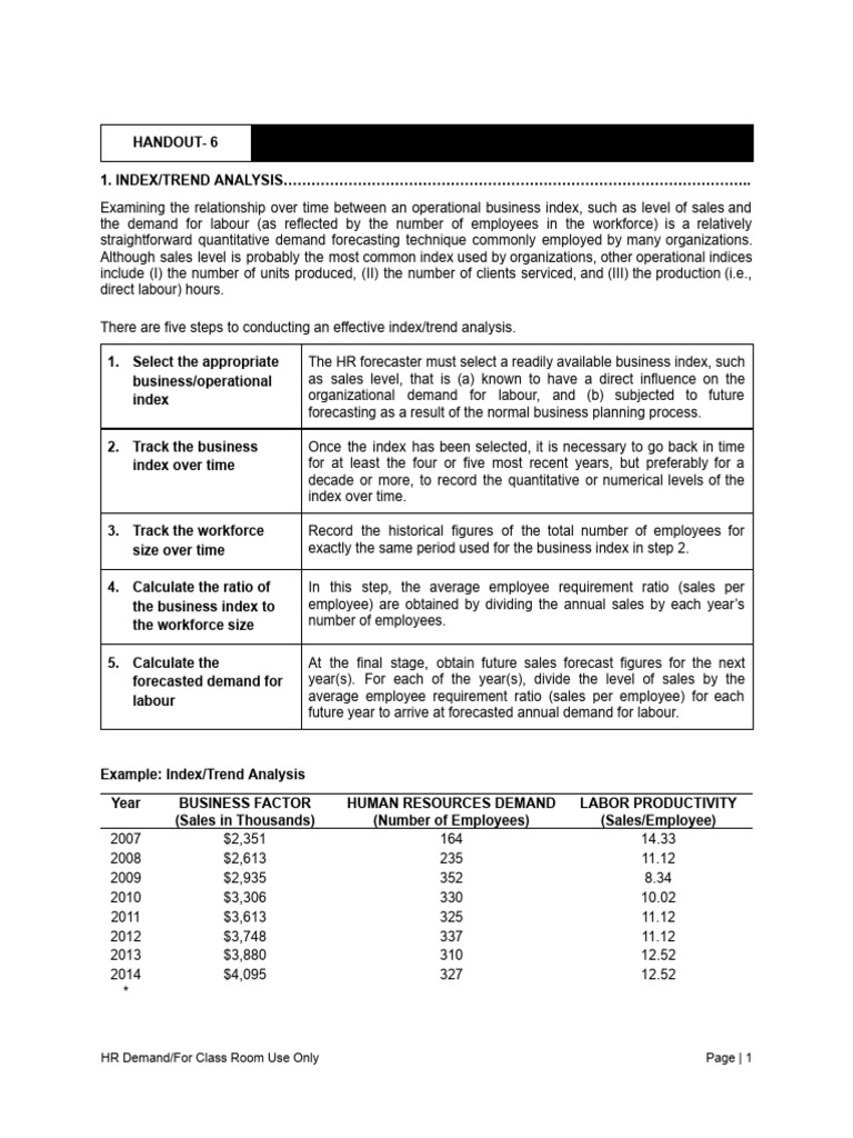 Handout - 6 - HR Demand | PDF | Forecasting | Regression Analysis