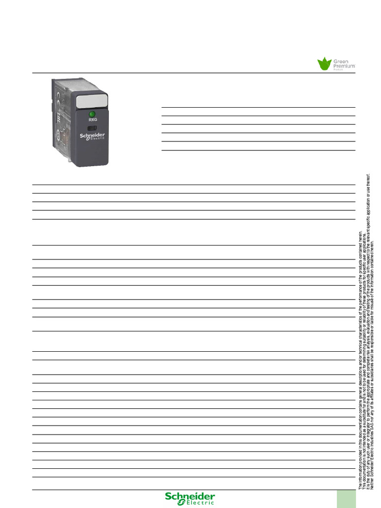 Schneider - RXG13ED (Relais Zelio) | PDF | Relay | Manufactured Goods