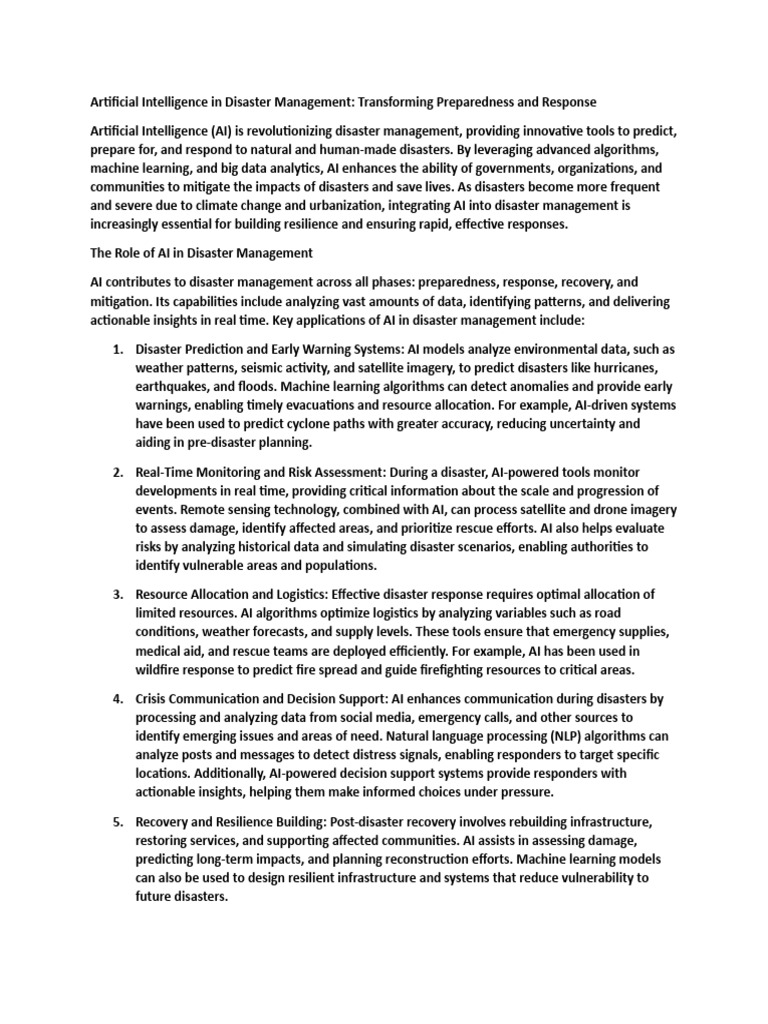Disaster And Ai Pdf Artificial Intelligence Intelligence Ai