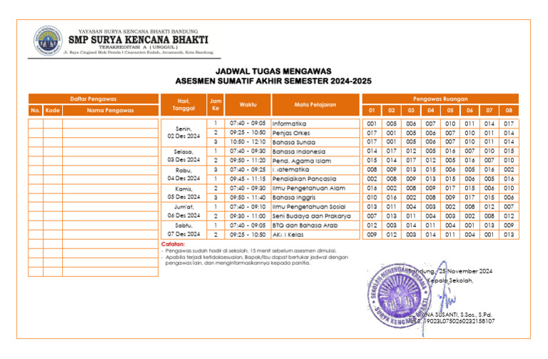 2425 - ASAS - Jadwal Ngawas | PDF