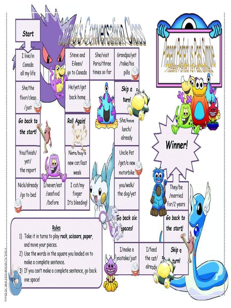 Present Perfect Vs Past Simple Board Game 2 | PDF