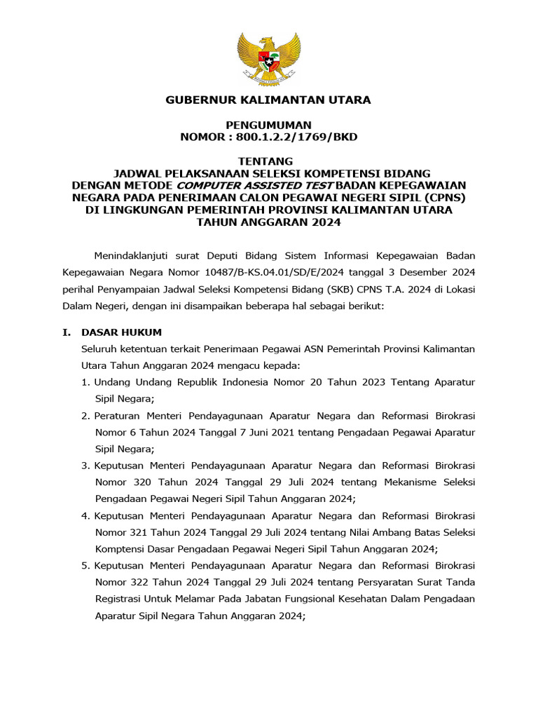 PENGUMUMAN-GUBERNUR-TENTANG-JADWAL-SELEKSI-KOMPETENSI-BIDANG-PENGADAAN-CALON-PEGAWAI-NEGERI ...