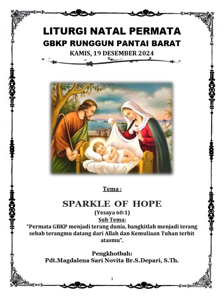 Liturgi Natal Permata Runggun Pantai Barat 2024 | PDF