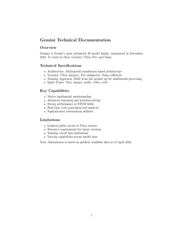 Gemini Documentation | PDF