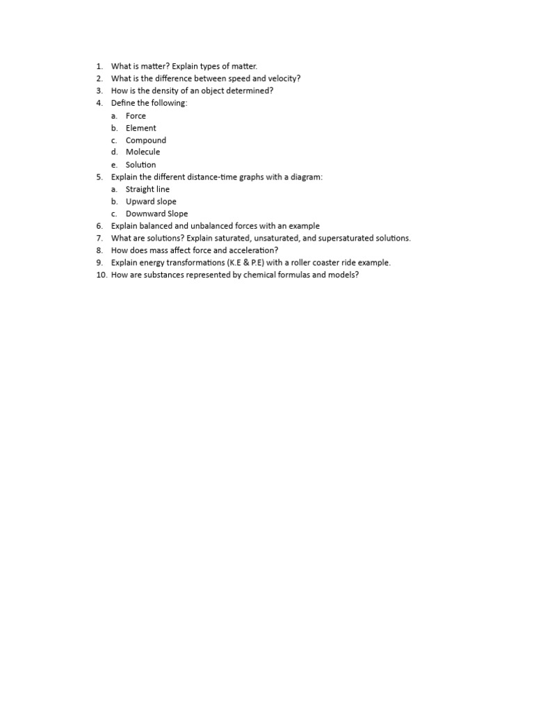 Science Concept Test | PDF