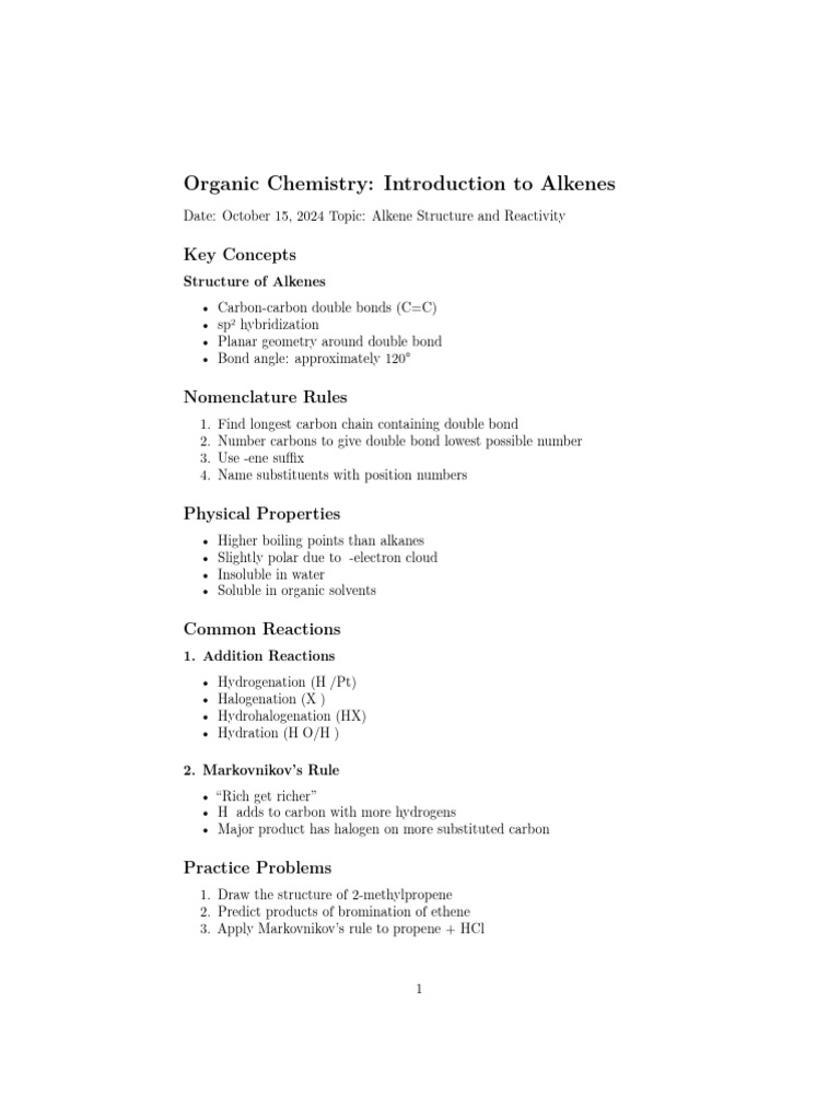 Organic Chemistry Notes | PDF