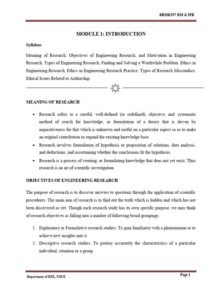 BRMK557 RM & IPR Lecture Notes | PDF | Hypothesis | Statistical ...