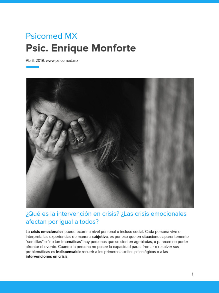 Xque Es La Intervencion en Crisis Psicolo | PDF | Trauma psicólogico ...