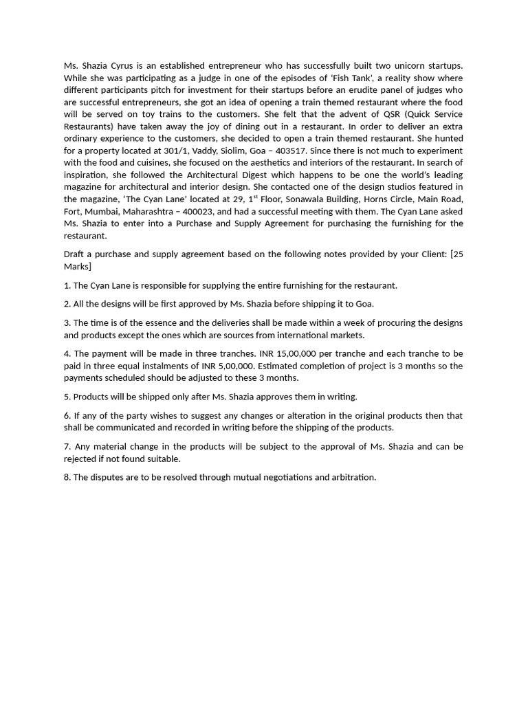 Contract Question | PDF