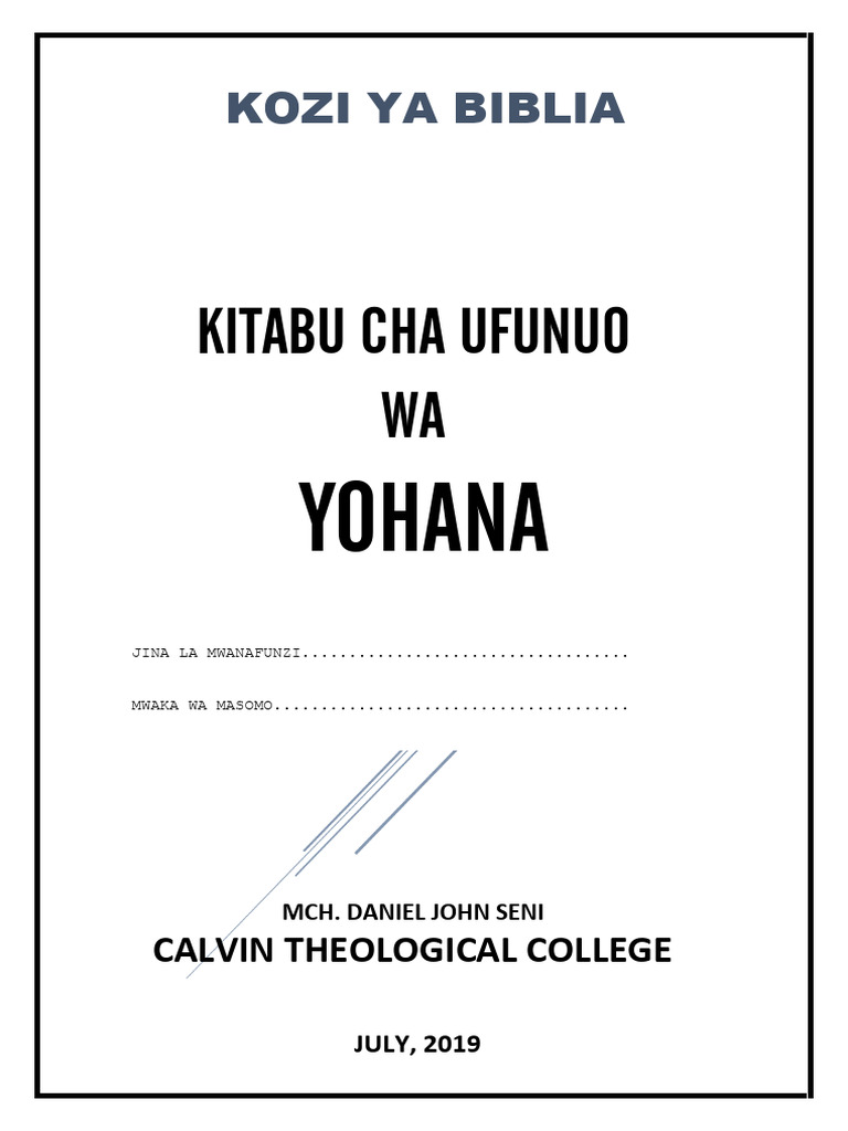 Kitabu Cha Ufunuo Wa Yohana | PDF