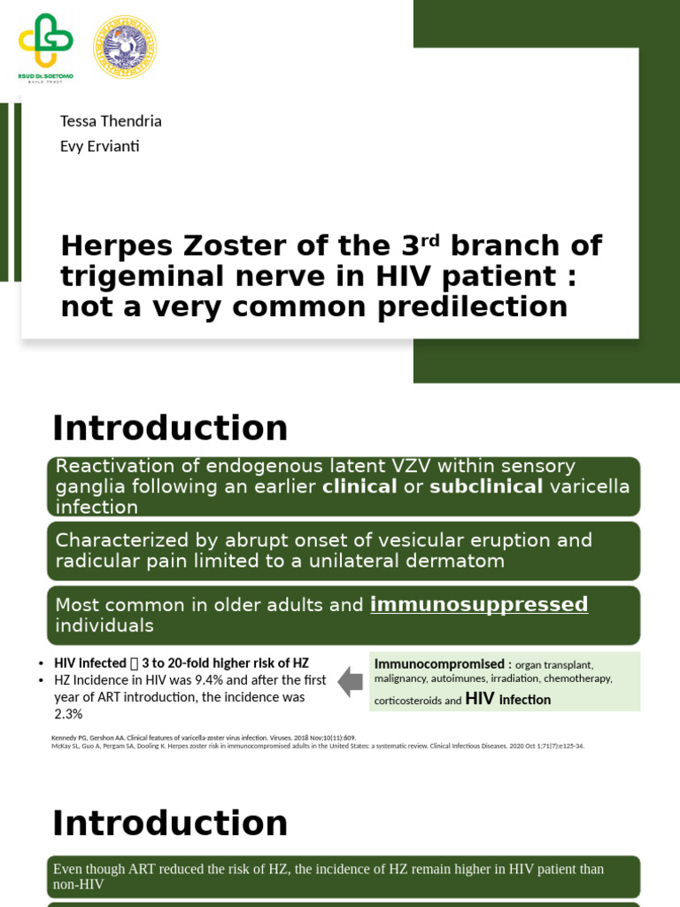 Herpes Zoster in HIV: Trigeminal Nerve Case | PDF | Medical Specialties ...