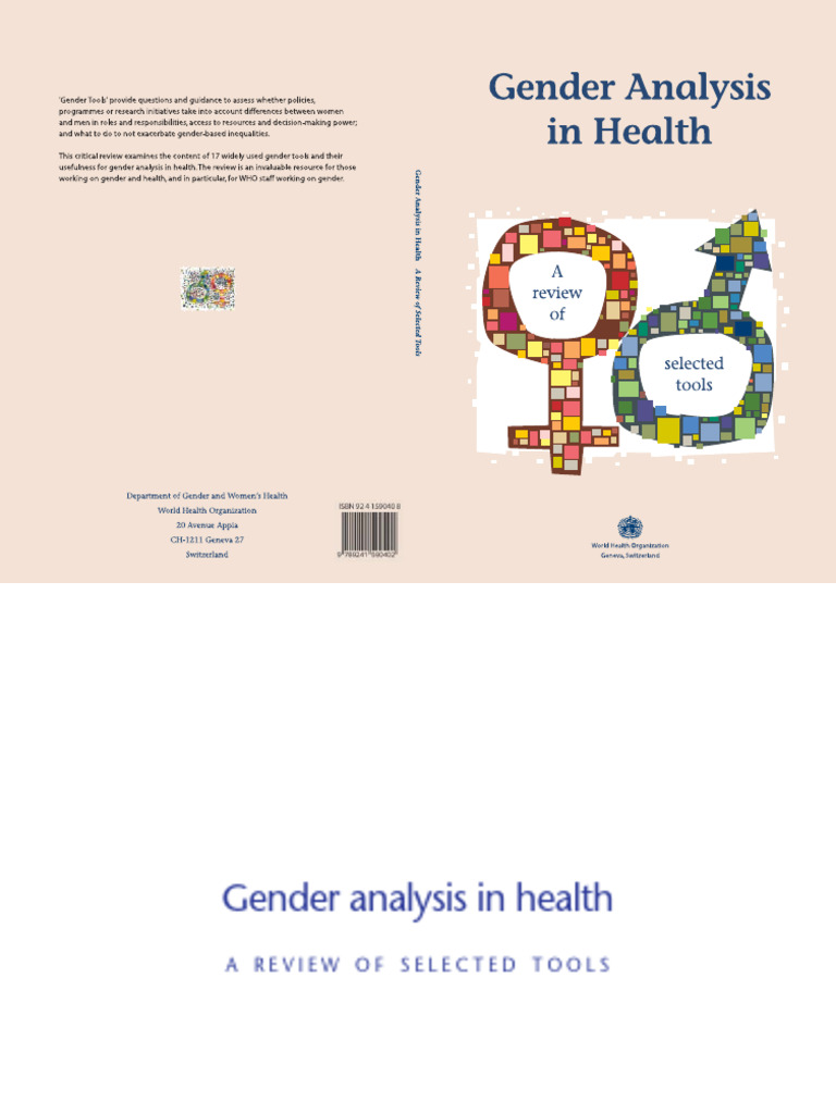 gender analysis in health | PDF | Gender | Gender Studies