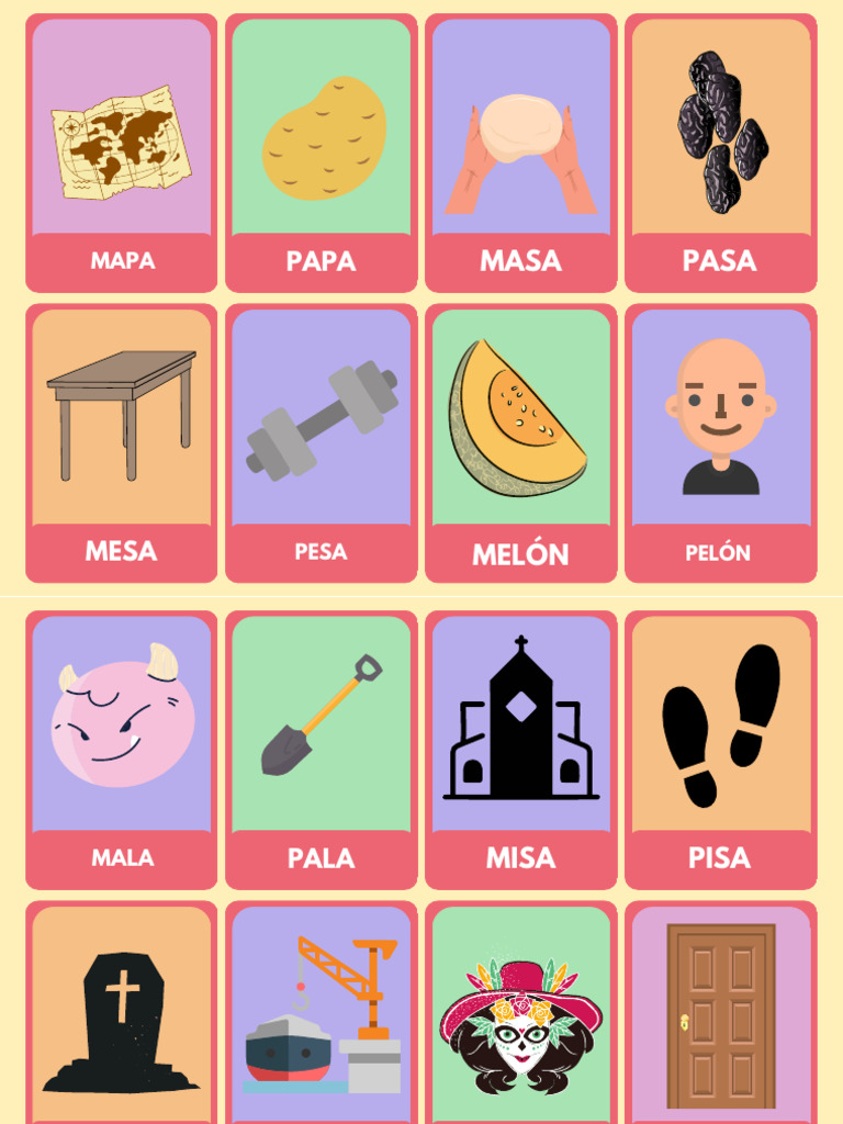 PARES DE PALABRAS M y P B y P | PDF