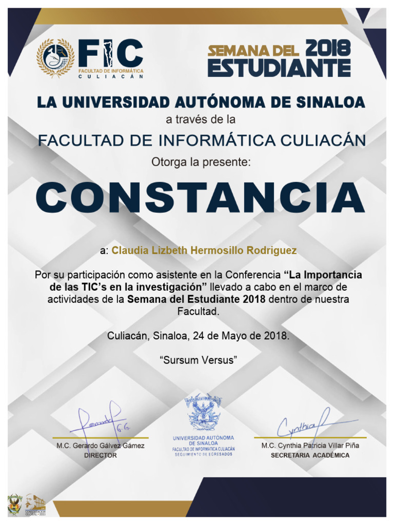 Asistente en Conferencia TIC's 2018 | PDF