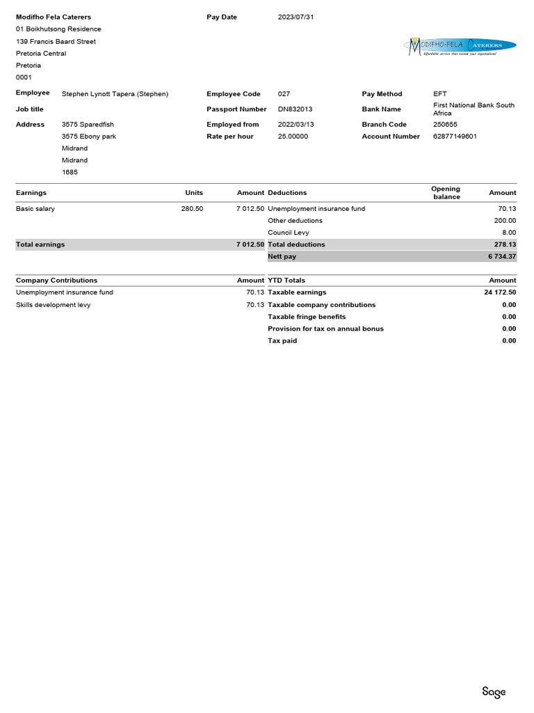 Employee Payslip Summary for July 2023 | PDF | Unemployment Benefits ...