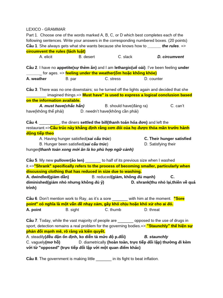 81 Lexical and Grammar | PDF