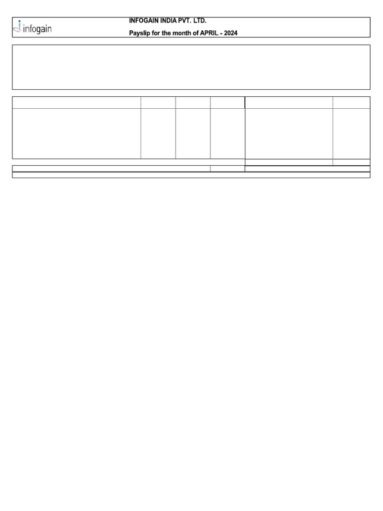 Salary Slip for Software Engineer | PDF