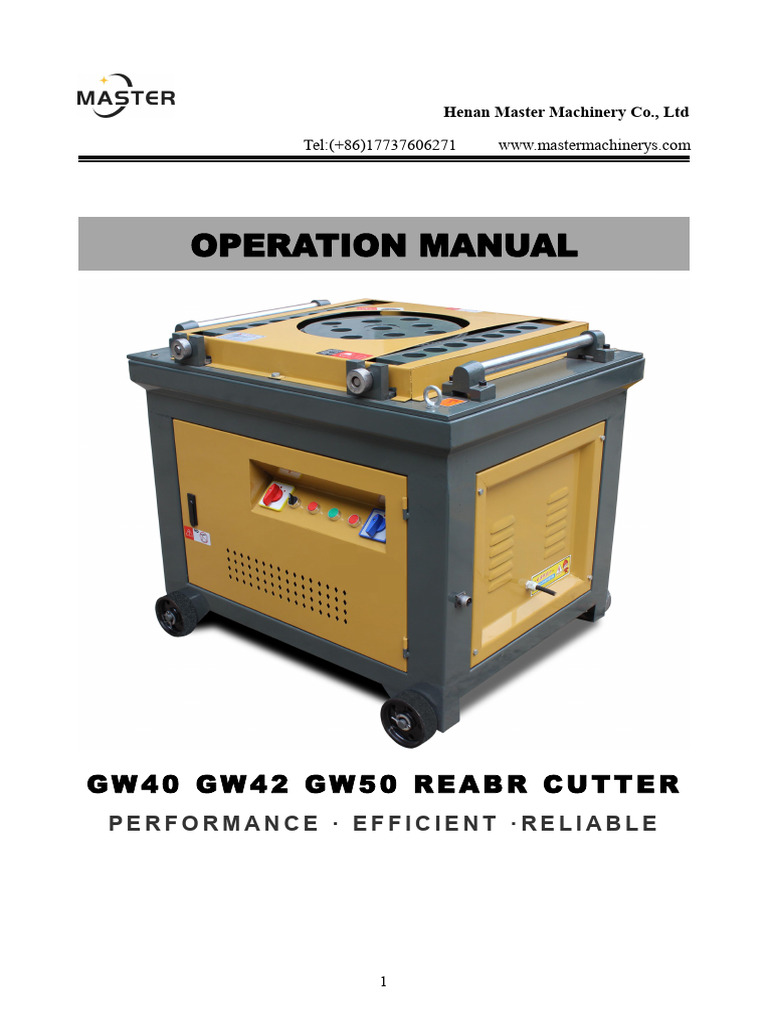 User-Manual-of-GW40-GW50-REBAR-BENDER | PDF | Manufactured Goods