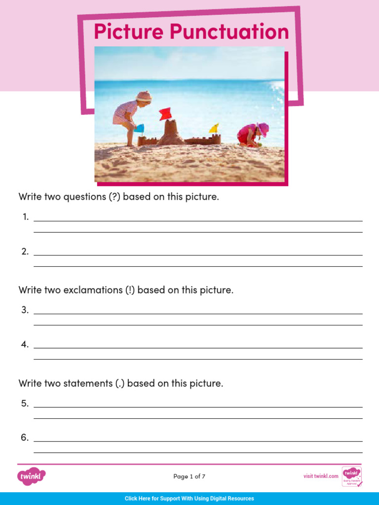 Picture Punctuation Activity | PDF | Grammar | Human Communication