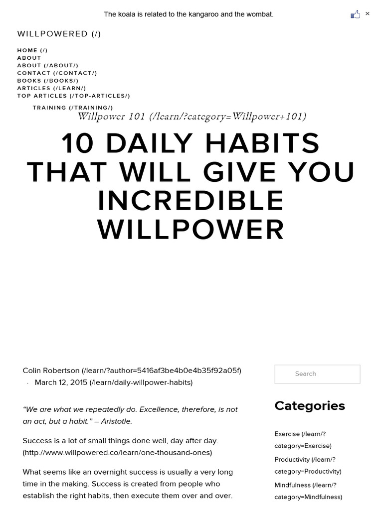 10 Daily Habits That Will Give You Incredible Willpower | PDF | Self Control | Self-Management