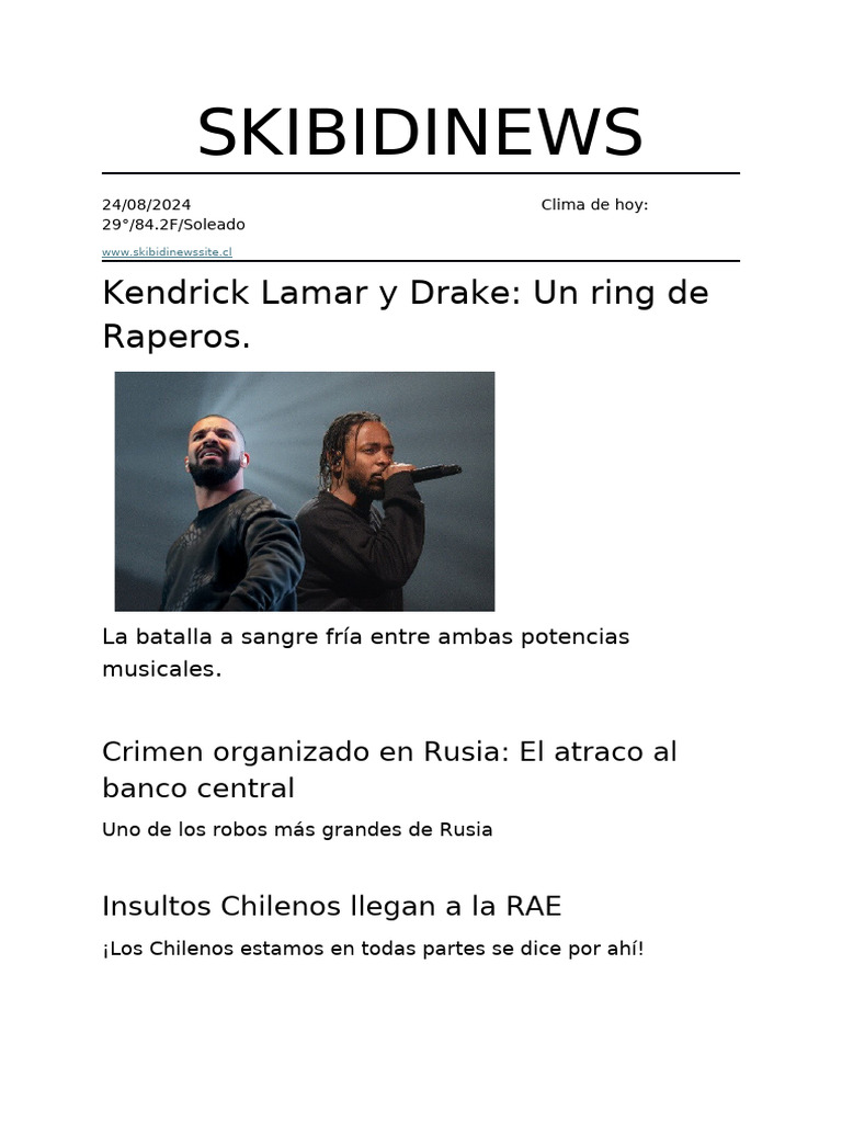 Skibidi News | PDF | Nueva York | Drake (músico)