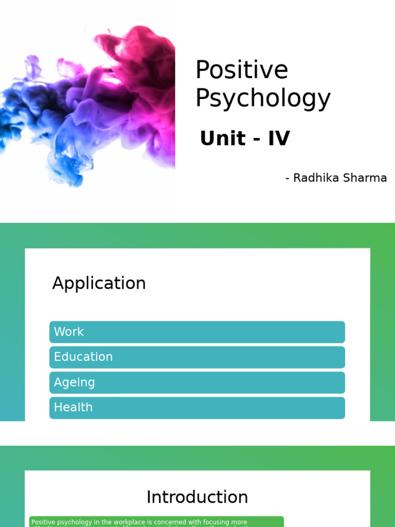 Positive Unit 4 | PDF | Transformational Leadership | Positive Psychology