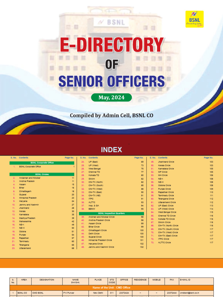 BSNL E - Digital Directory 2024 | PDF | Government Of India