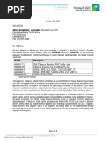 Saudi Aramco Approval Letter | PDF | Saudi Arabia | Supply Chain