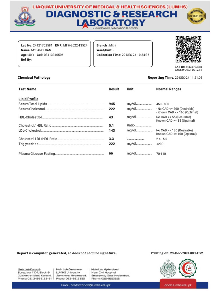 Download Reports | PDF | Cholesterol | Lipid