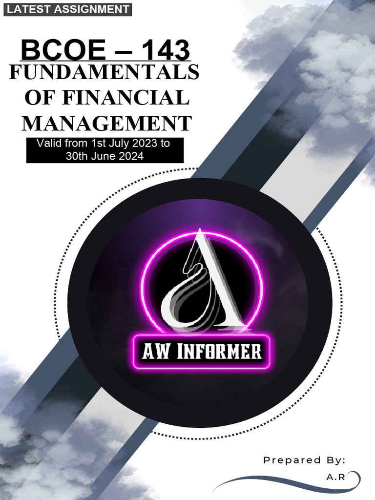 BCOE-143 Financial Management Assignment | PDF | Cost Of Capital ...