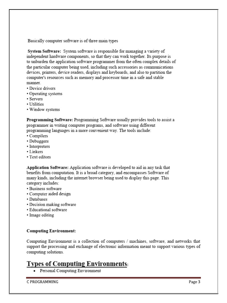 Types of Computing Environments: System Software | PDF