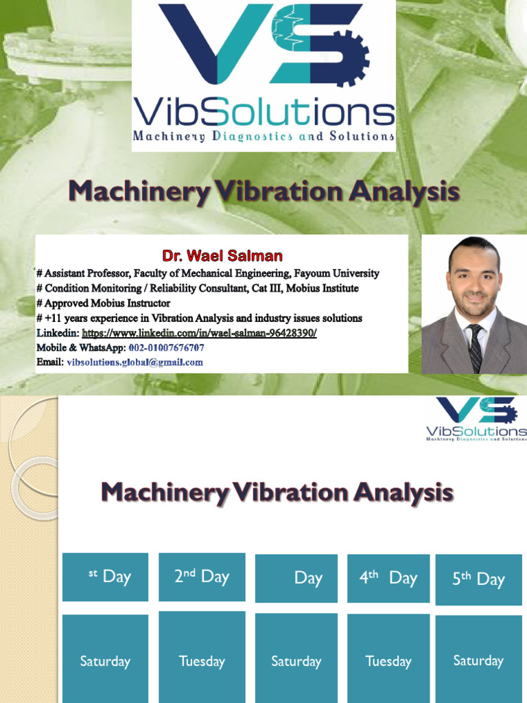 Machinery Vibration Analysis (Lecture 1) | PDF