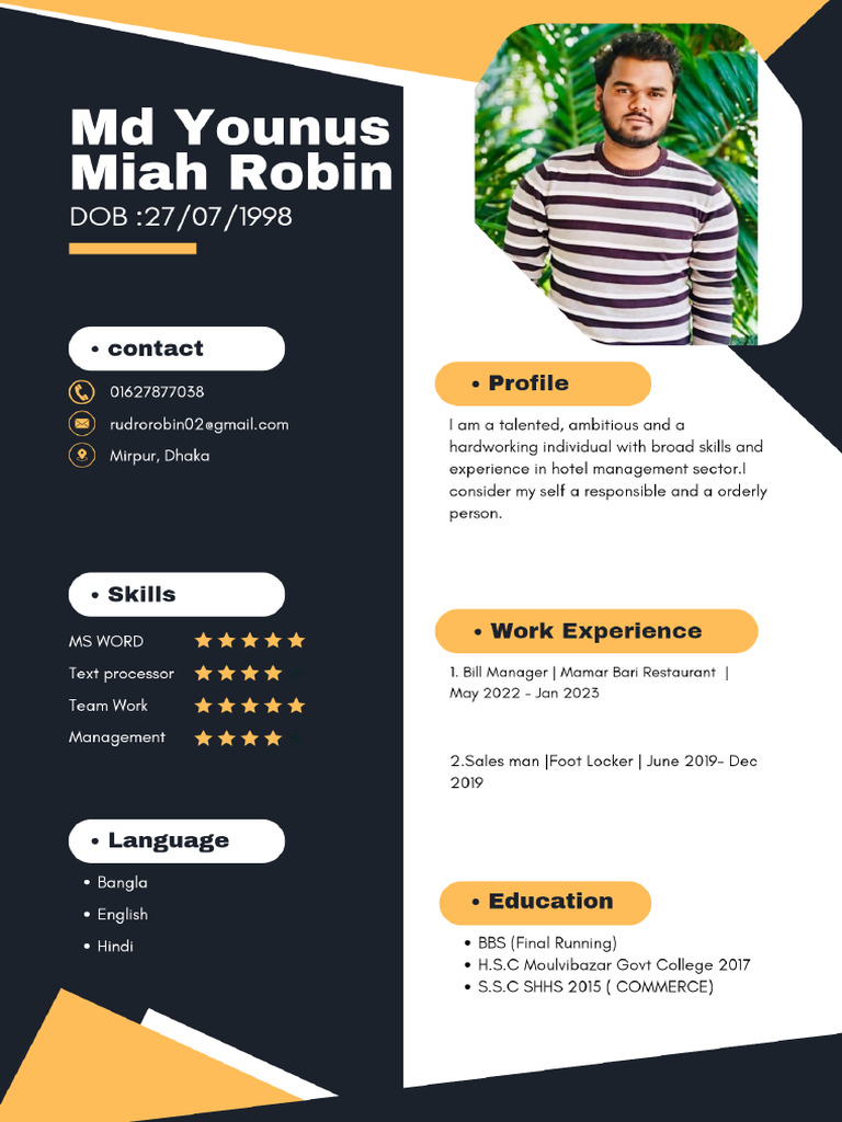 ROBIN CV PDF (1) Counter Service | PDF