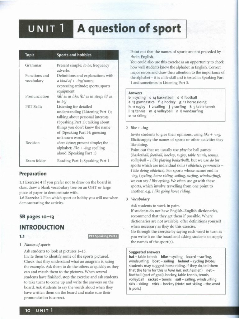 Objective PET_Teacher's Book | PDF | Adverb | Verb
