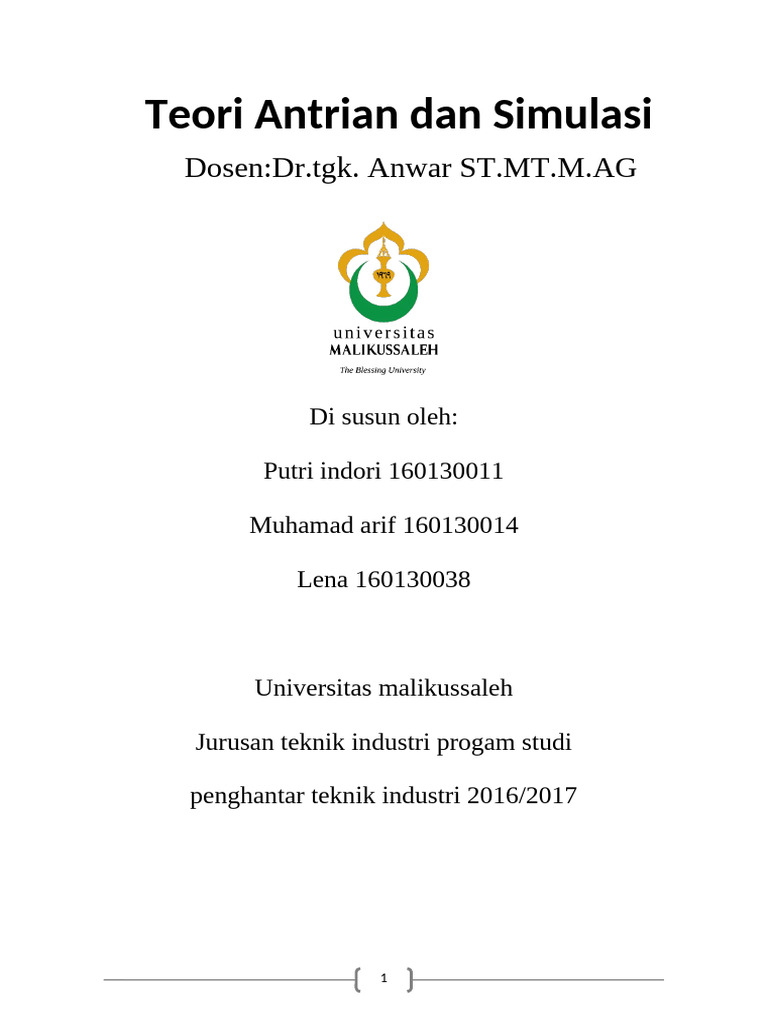 Makalah Teori Antrian Dan Simulasi | PDF