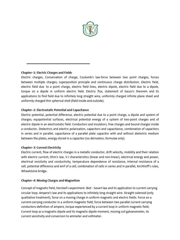 Syll 23-24 CL Xii Physics | PDF | Optics | Electromagnetic Induction