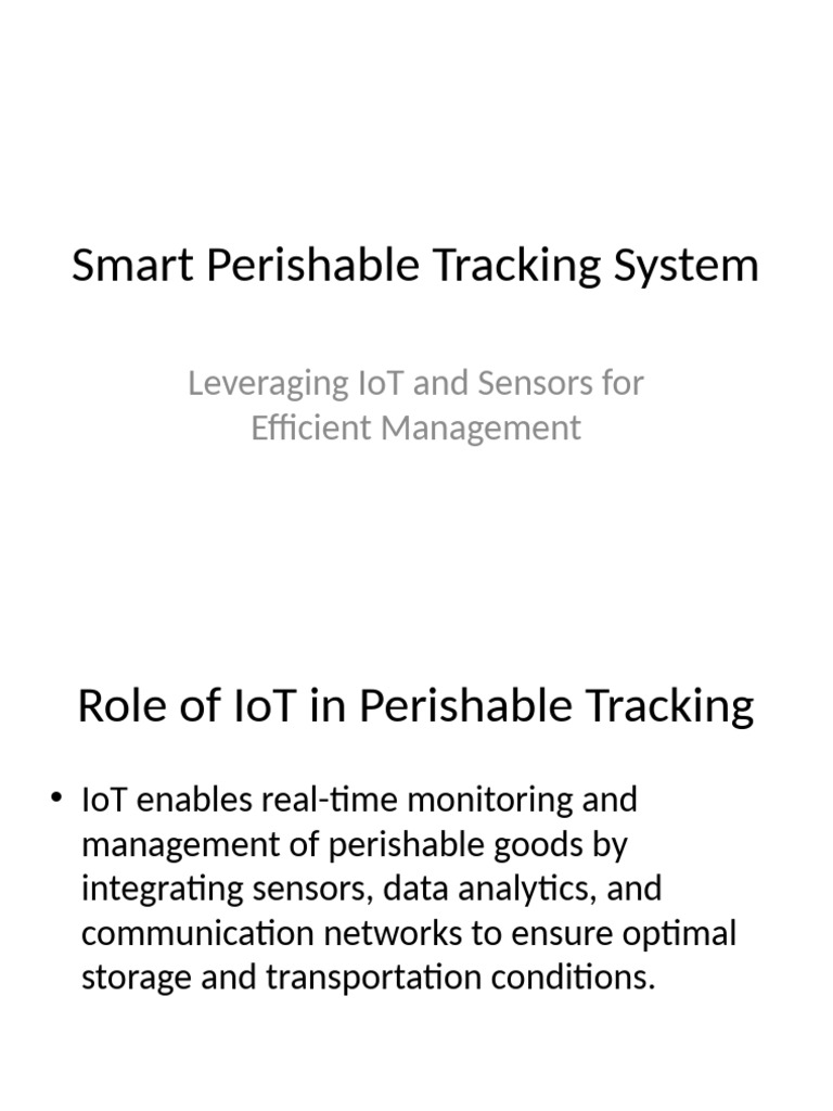 Smart Perishable Tracking System | PDF