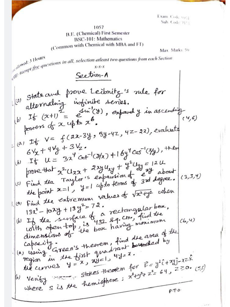 End Sem Pyq Math | PDF
