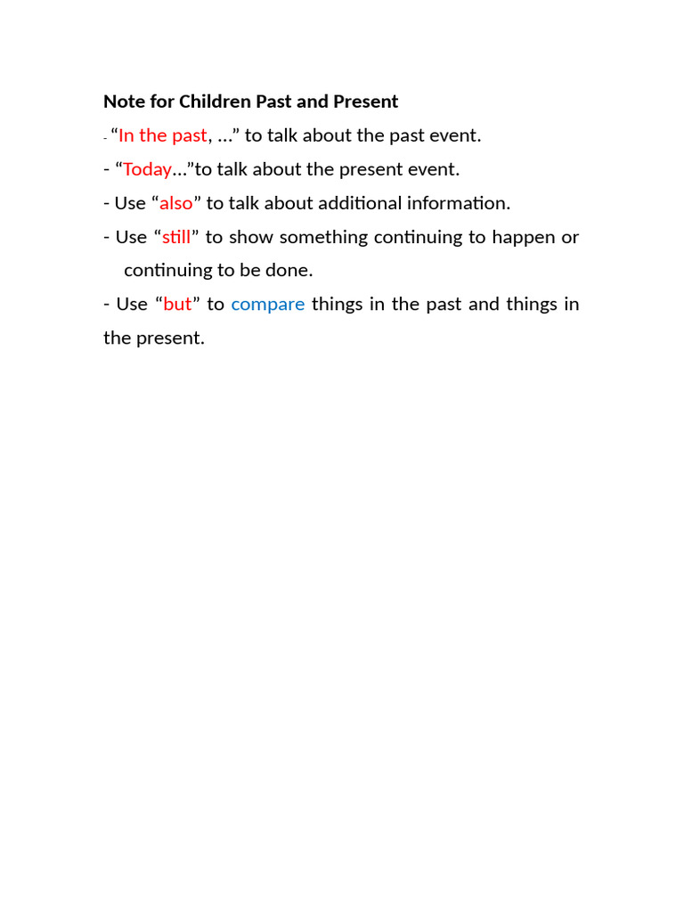 Note For Children Past and Present | PDF