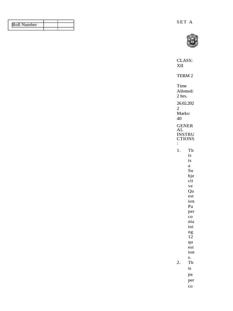 Term 2 Pre-Board 2022 Bs QP A B C | PDF | Securities (Finance) | Stocks